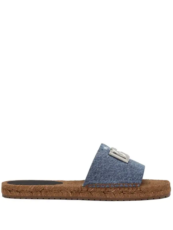 Dolce & Gabbana Logo-plaque Denim Espadrilles - Blue