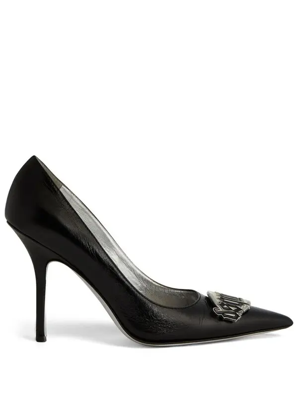 Dsquared2 100mm Logo-plaque Leather Pumps - Black