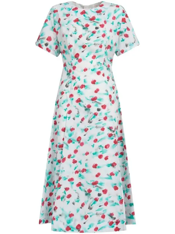 Marni Painterly-print Cotton Midi Dress