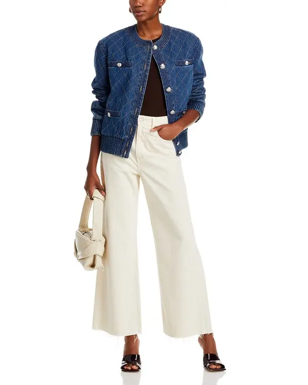 Veronica Beard Taylor Cropped Wide Leg Jeans