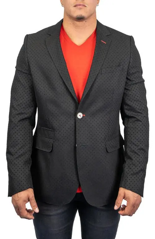 MACEOO Socrates Flocked Dot Sport Coat - Black