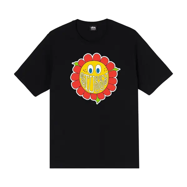 StÜssy Happy Flower T-shirt - Black