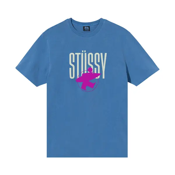 StÜssy Surfman Pigment Dye Tee - Blue