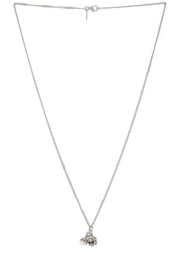Emanuele Bicocchi Pearl And Skull Pendant Necklace