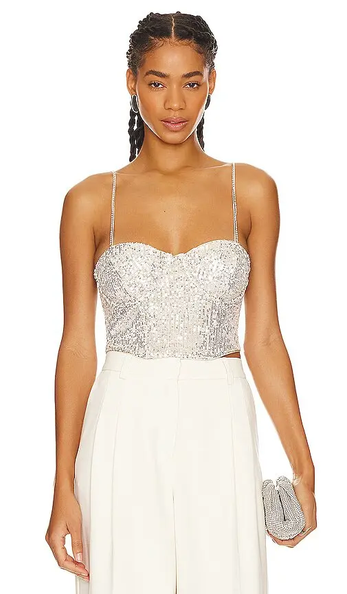 For Love & Lemons Tia Metallic Top