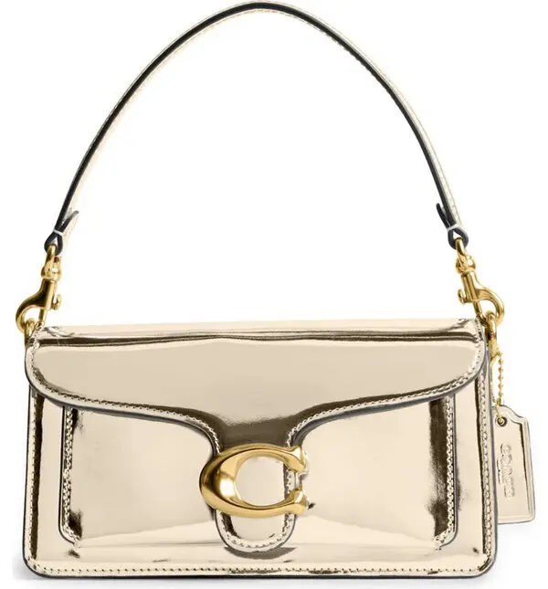 Coach Tabby Metallic Leather Shoulder Bag - Gold | Editorialist