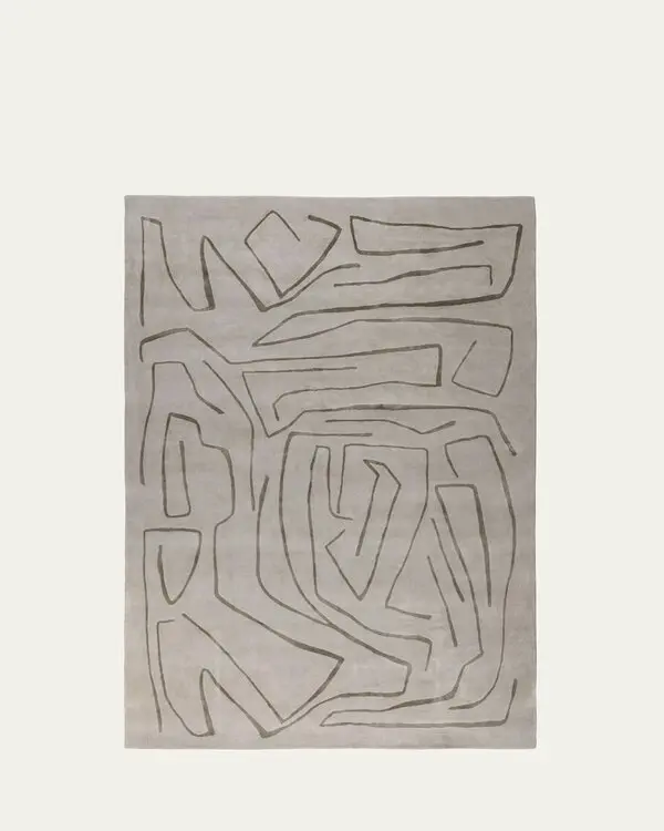 THE RUG COMPANY X KELLY WEARSTLER Tableau Pewter Hand-knotted Rug, 6' X 9
