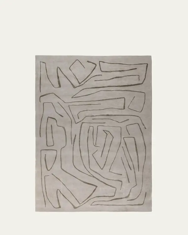 THE RUG COMPANY X KELLY WEARSTLER Tableau Pewter Hand-knotted Rug, 9' X 12