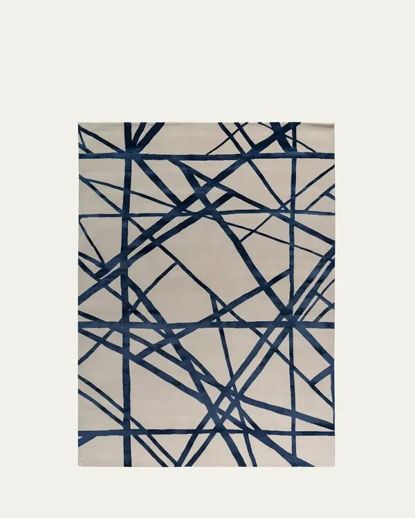 THE RUG COMPANY X KELLY WEARSTLER Channels Indigo Hand-knotted Rug, 8' X 10