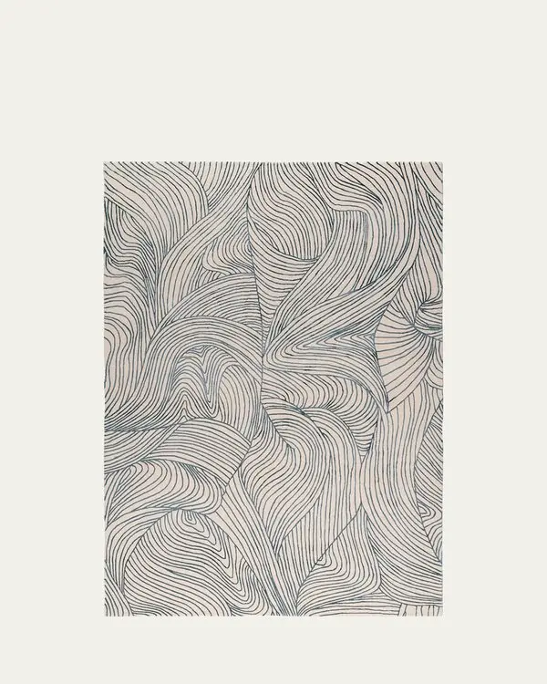 THE RUG COMPANY X ADAM HUNTER Waves Blue Hand-knotted Rug, 8' X 10