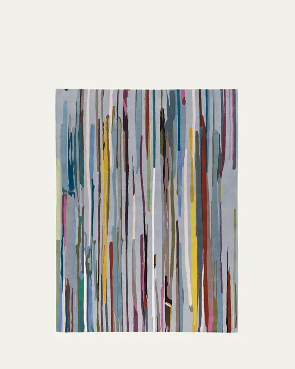 THE RUG COMPANY X PAUL SMITH Paint Stripe Hand-knotted Rug, 9' X 12 - Red, Blue, Gray Multi