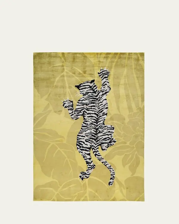 THE RUG COMPANY X DIANE VON FURSTENBERG Climbing Tiger Hand-knotted Rug, 8' X 10