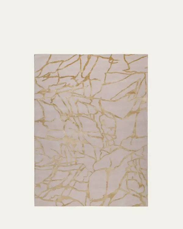 THE RUG COMPANY X KELLY WEARSTLER Tracery Gold Hand-knotted Rug, 6' X 9