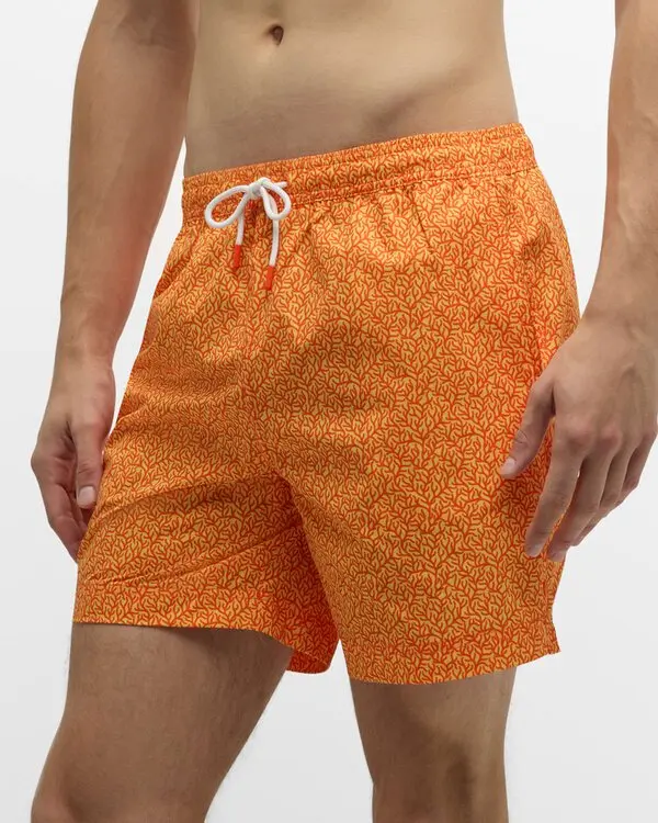 Swims Coral-print Quick-dry Swim Shorts - Swims Orange
