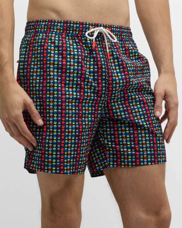 Swims Punto Geometric-print Swim Shorts - Navy