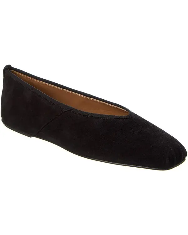 Buy THE ROW Suede Ballet Flat - Black At 50% Off | Editorialist