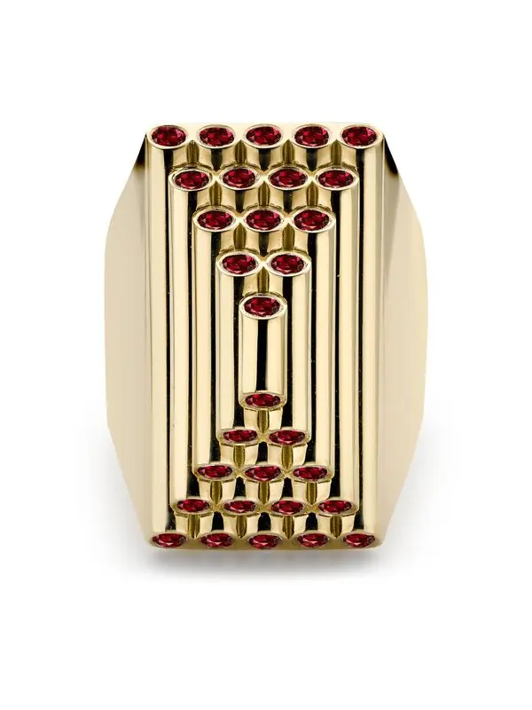PRAGNELL 18kt Yellow Pyramid Ruby Ring