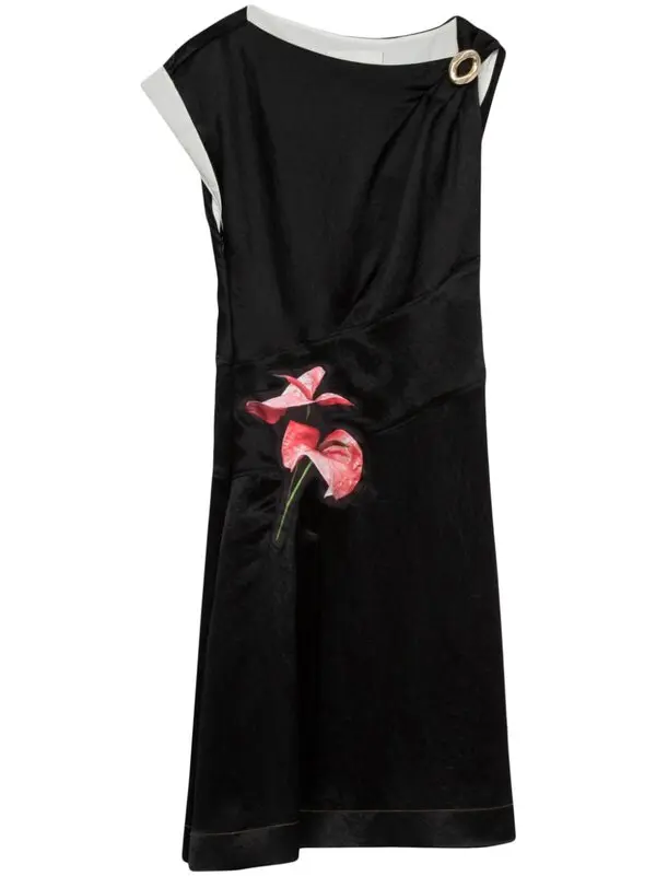 3.1 Phillip Lim Floral-motif Draped Twisted Dress