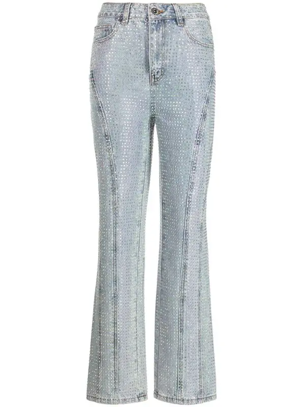 SELF-PORTRAIT Mid-rise Flared Jeans - Blue