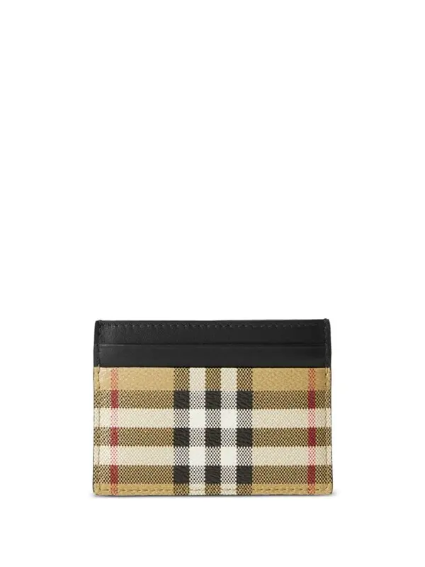 Burberry Vintage Check Leather Cardholder - Brown