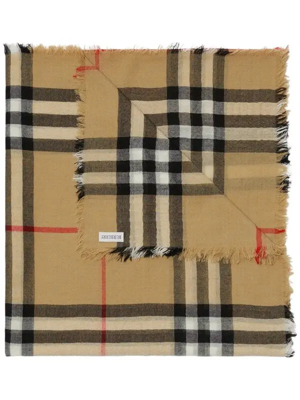 Burberry Vintage Check Wool Scarf - Brown