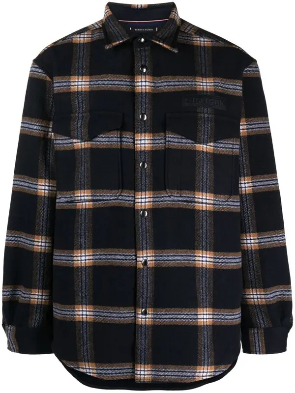 Tommy Hilfiger Brushed-effect Check-pattern Overshirt