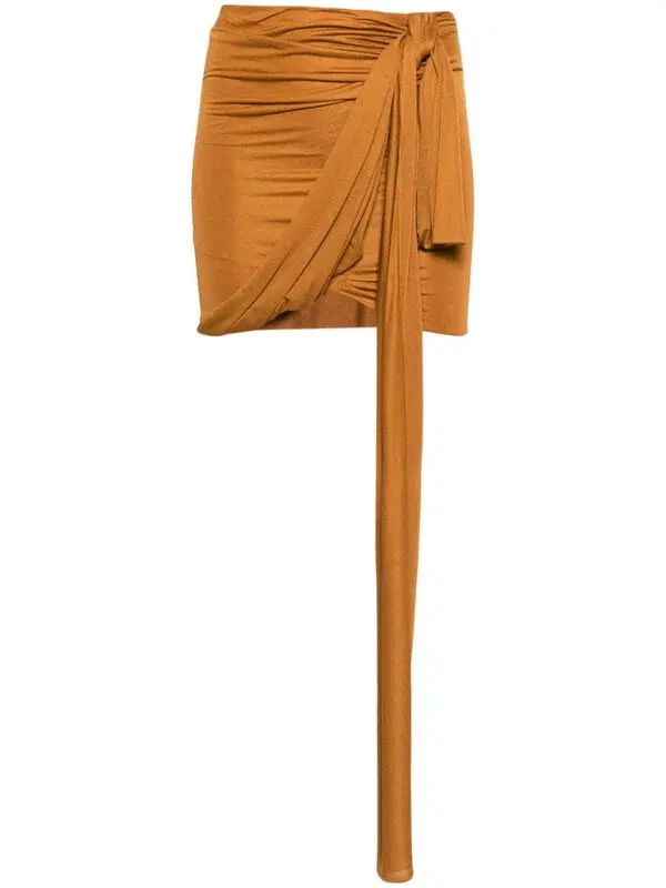 Blumarine Draped Jersey Miniskirt - Orange