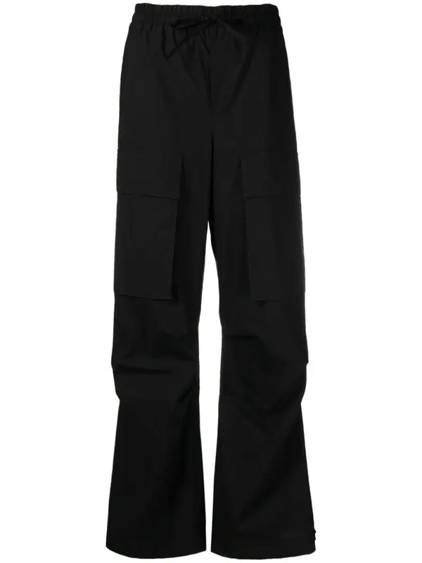 P.a.r.o.s.h Cargo-pockets Cotton Trousers - Black