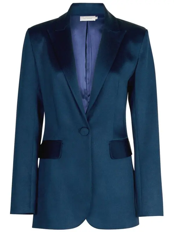 Silvia Tcherassi Rebeca Floral-embroidered Blazer - Blue
