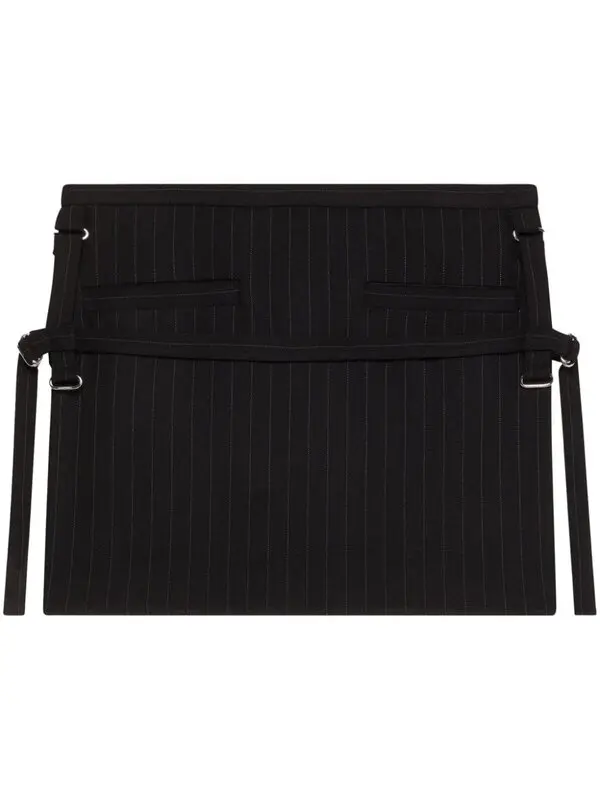 COURREGES Pinstriped Virgin Wool Mini Skirt