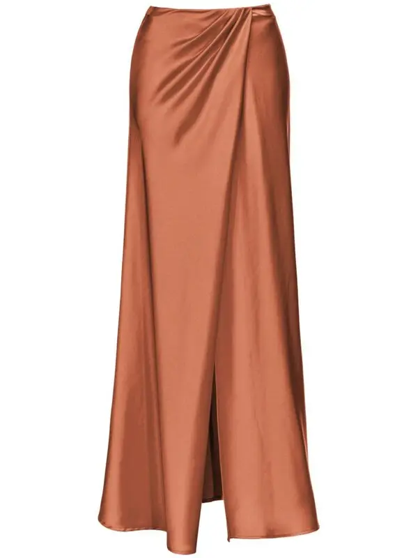 Pinko Draped Front-slit Maxi Skirt - Brown