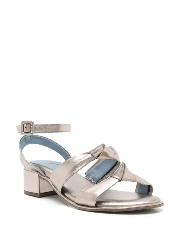 BIRD&CO Pewter Knot-detailing Sandals