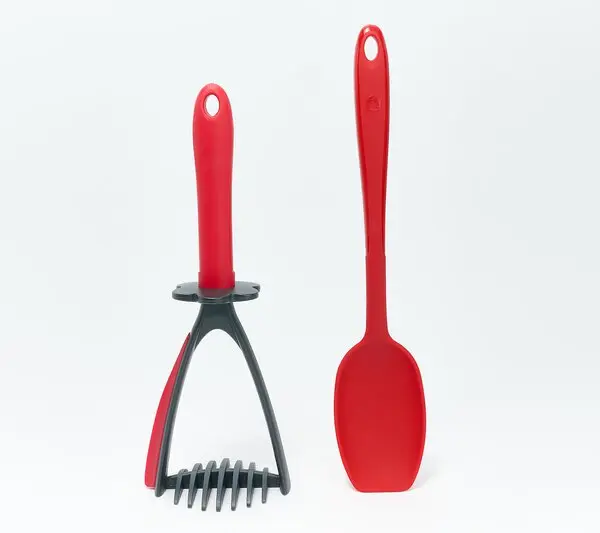 KOCHBLUME 2-piece Silicone Masher & Serving Spoon Set