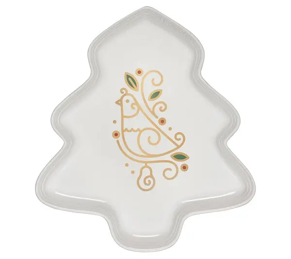 LE CREUSET Noel Tree Platter With Partridge