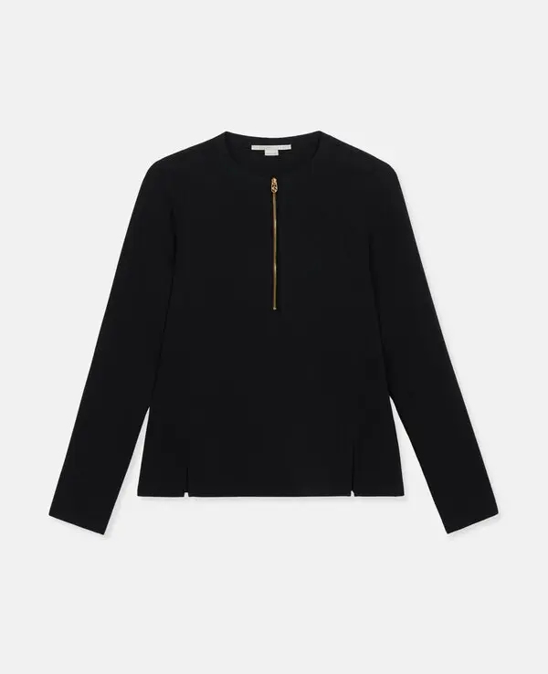 Stella McCartney Arlesa Double Split Hem Zip Blouse - Black