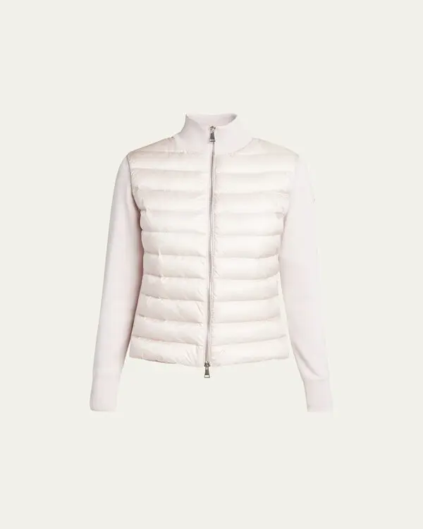 Moncler Hybrid Puffer Cardigan - Open Pink