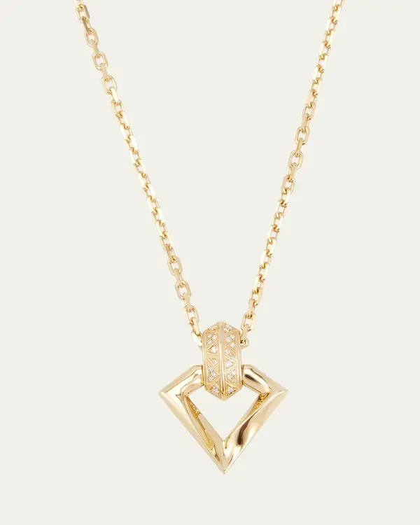 DRIES CRIEL 18k Yellow Brute Flux Diamond Pendant Necklace - Gold