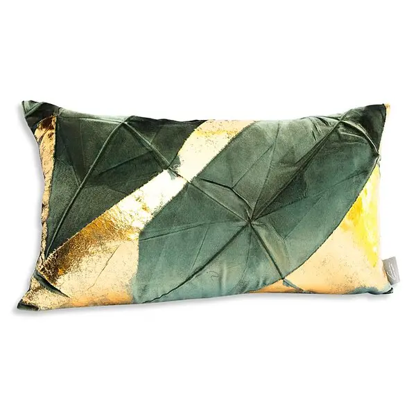 AVIVA STANOFF Gold Facet Hand-painted Velvet Pillow, 12 X 20