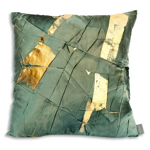 AVIVA STANOFF Gold Facet Hand-painted Velvet Pillow, 20 X 20