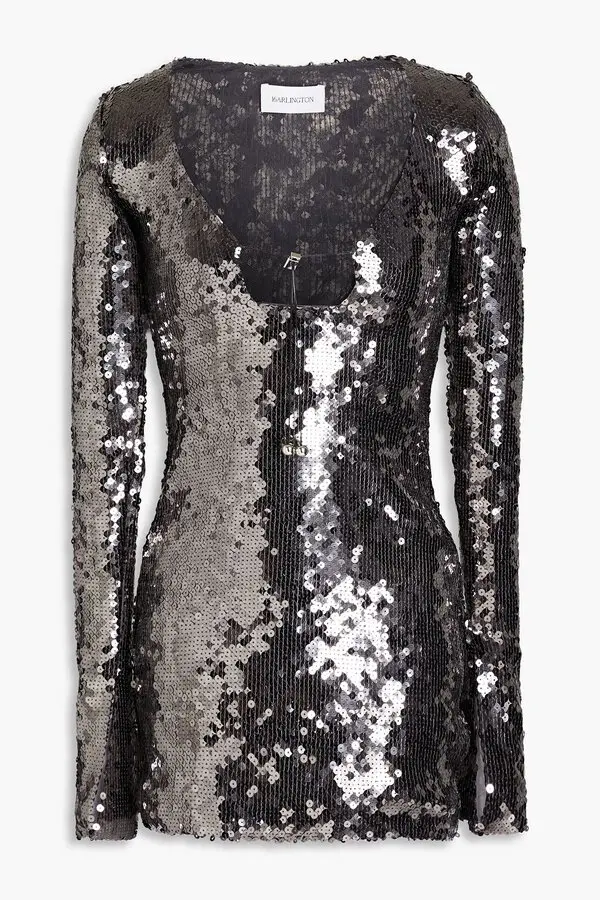 16Arlington Solaria Sequined Mini Dress - Gray