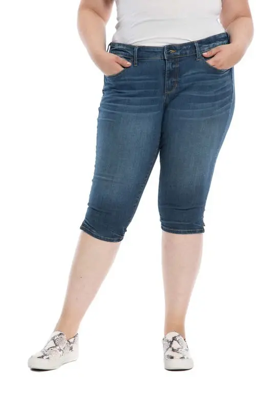 SLINK JEANS Side Slit Bermuda Denim Shorts - Tenley