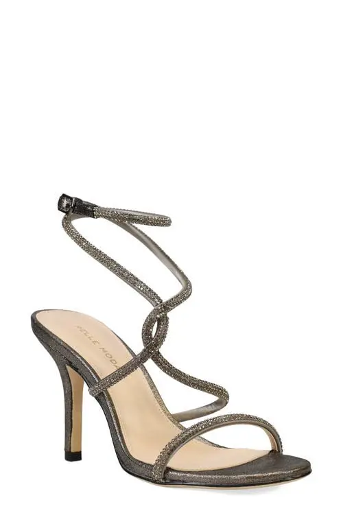 Pelle Moda Kaleah Crystal Strappy Sandal - Pewter