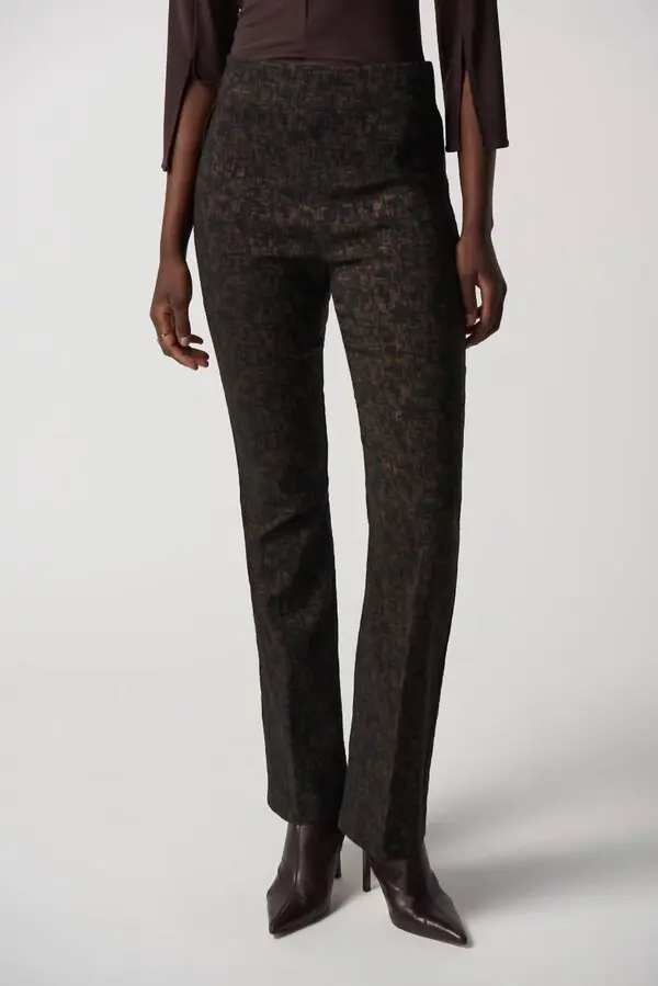 Buy Joseph Ribkoff Ponte De Roma Flare Pants In /brown - Black At 34% ...