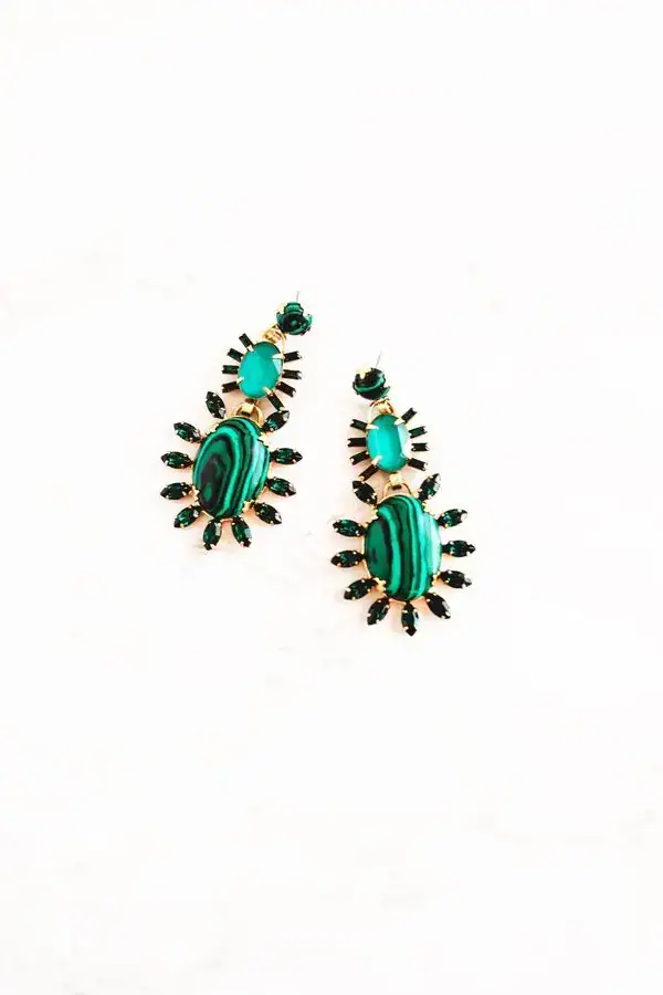 ELIZABETH COLE Landyn Earrings - Green | Editorialist