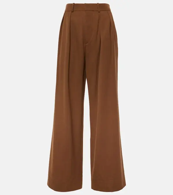 Wardrobe.NYC Low-rise Wide-leg Wool Pants - Brown