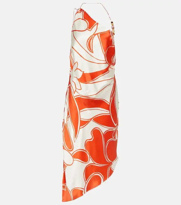Sir The Label Ramona Printed Silk Midi Dress