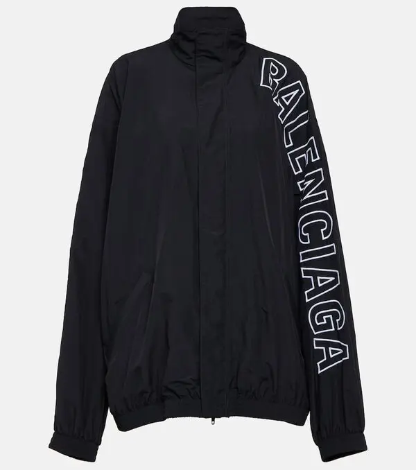 Balenciaga Logo Jacket Black Editorialist