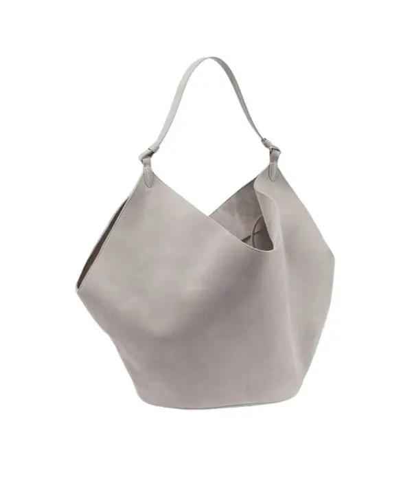 Khaite Lotus Suede Tote Bag - Grey