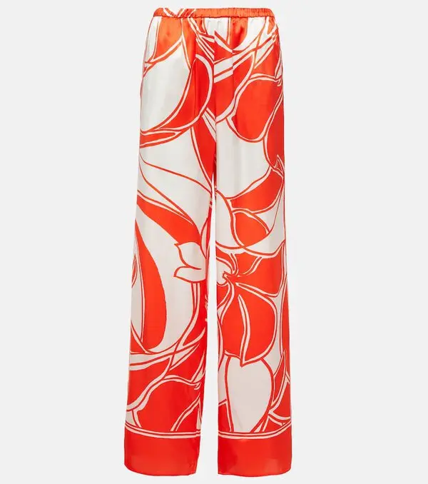 Sir The Label Ramona Printed Silk Satin Pants