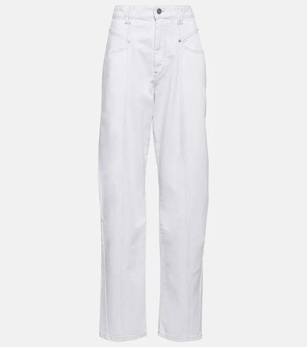 Isabel Marant Vetan High-rise Wide-leg Jeans - White